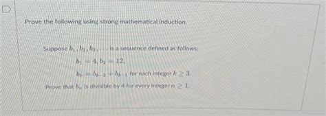 solved prove the following using strong mathematical