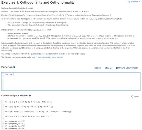 Solved Exercise 1 Orthogonality And Orthonormality My Chegg Com