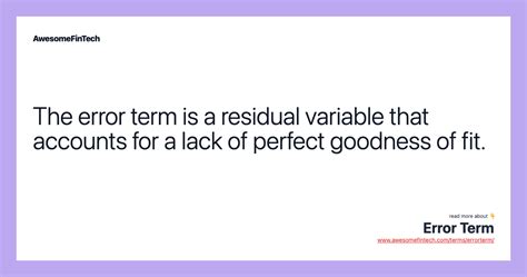 Error Term AwesomeFinTech Blog