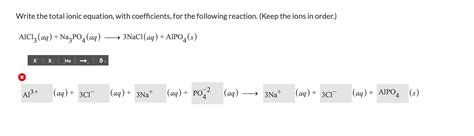 Solved Write The Total Ionic Equation With Coefficients Chegg Com