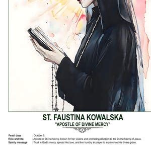 St Faustina Kowalska Sacred Art Religious Wall Art For Families