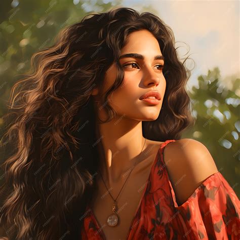 Premium Photo A Latin American Young Woman A Pleasant Female Persona