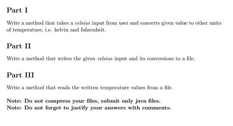 Solved Part I Write A Method That Takes A Celsius Input From