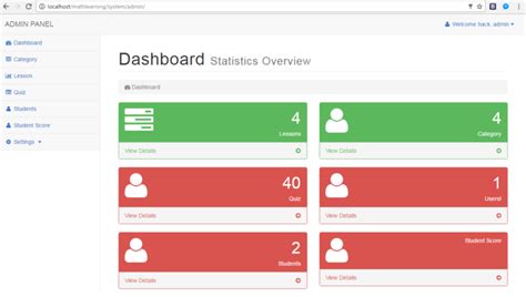 elearning system for math using php mysql and bootstrap