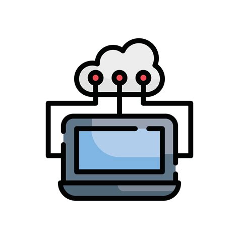 Cloud Computing Vector Outline Filled Icon Cloud Computing Symbol EPS 10 File 16878242 Vector