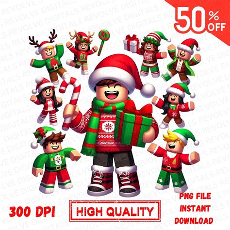 Roblox Christmas Png Instant Download Roblox Png File Gaming Png