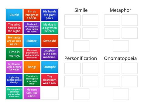 Figurative Language Techniques Group Sort