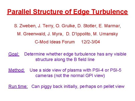 Parallel Structure Of Edge Turbulence S Zweben J