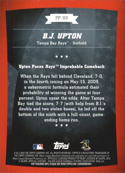 2010 Topps Peak Performance #89 B.J. Upton | eBay