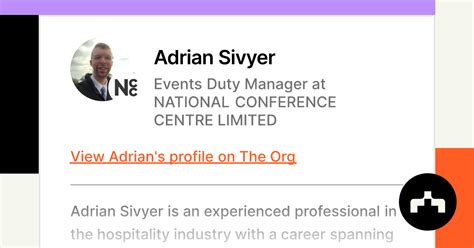 Adrian Sivyer Events Duty Manager At National Conference Centre