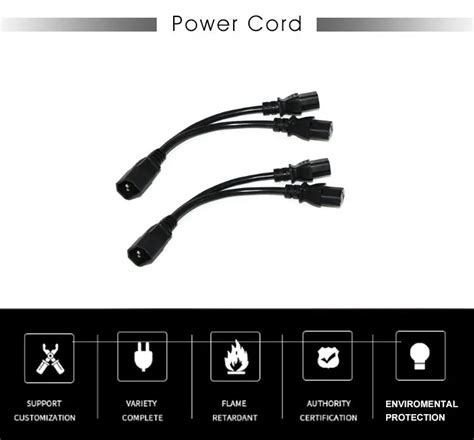 Two Ways Iec To Iec C Cord Electrical Custom Power Cords Extension Cords Black Buy