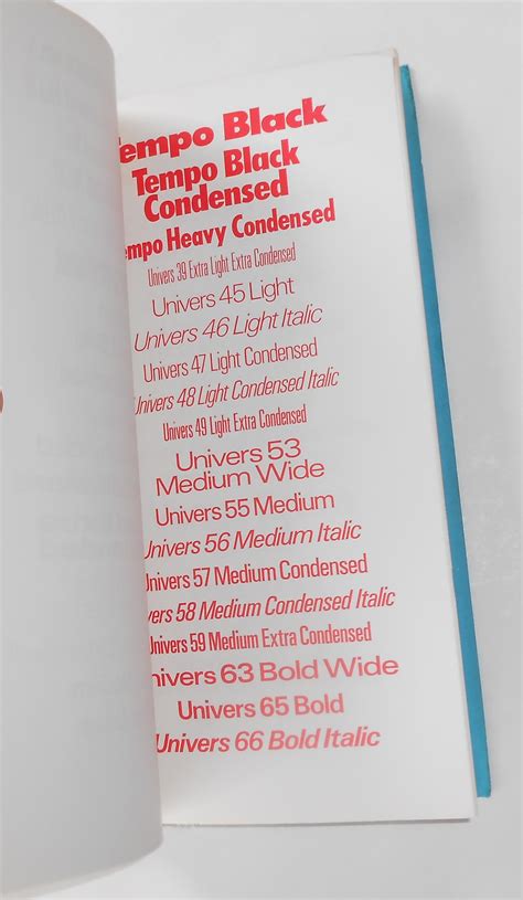Photoscript List Of Typefaces 1968 Type Faces By Photoscript Ltd
