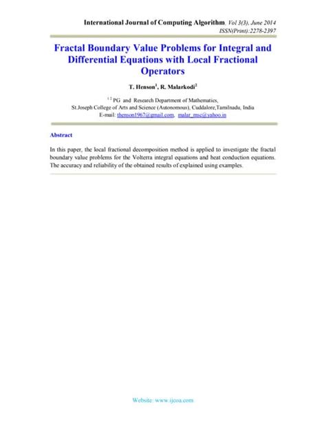 Fractal Boundary Value Problems For Integral And Differential Equations