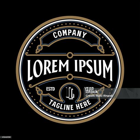 원형 라운드 빈티지 테두리 프레임 빈티지 로얄 크라운 배지 엠블럼 스탬프 라벨 디자인 Thc에 대한 스톡 벡터 아트 및 기타