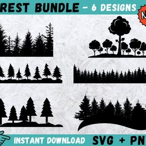 Tree SVG Trees SVG Forest Cricut Tree Cut File Pine Tree Clipart Trees Svg Bundle Forest