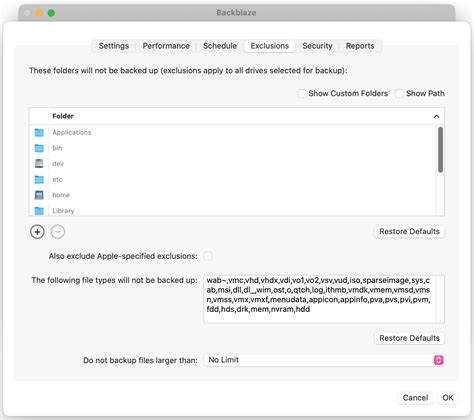 Exclusions Settings Mac Backblaze Help