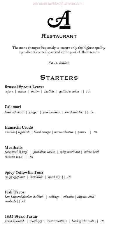 Online Menu Of A Restaurant Restaurant Newport Beach California
