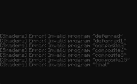 Shaders Error Rminecraft
