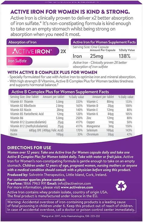 Active Iron For Women Non Constipating High Potency Capsules