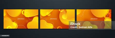 추상적으로 주황색과 노란색 배경색 구성 선과 원 점의 조합이있는 추상적 인 배경을 광고 배너 판매 배너 템플릿 프리젠 테이션에 사용할 수 있습니다 노랑에 대한 스톡 벡터