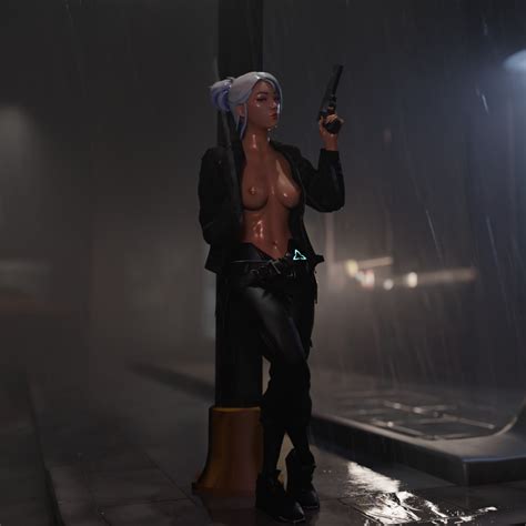 Rule 34 3d Against Wall Blue Eyes Breasts Colorfuldepths Half Closed