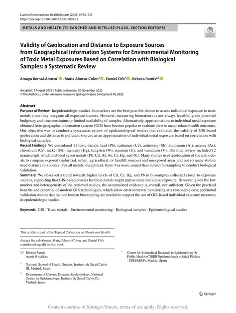 Validity Of Geolocation And Distance To Exposure Sources From Geographical Information Systems