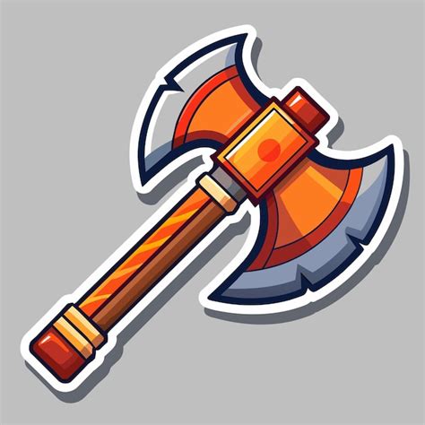 Premium Vector Sticker An Axe With A Wooden Handle