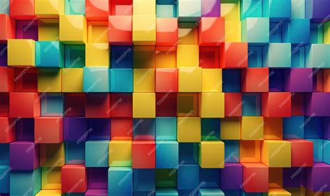 Premium Ai Image Abstract Background Or Wallpaper With Colorful Color 3d Cube Patterns