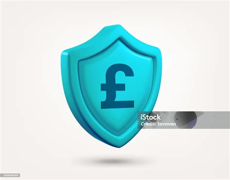 흰색 배경에 고립된 Gbp 통화 기호가 있는 파란색 방패입니다 3d 벡터 일러스트 레이 션 0명에 대한 스톡 벡터 아트 및 기타 이미지 Istock