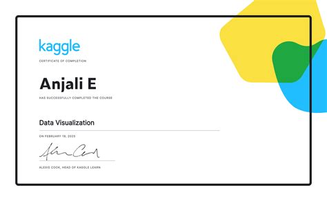 Anjali E Completed The Data Visualization Course On Kaggle