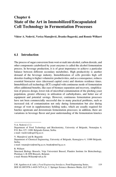 Pdf State Of The Art In Immobilizedencapsulated Cell Technology In