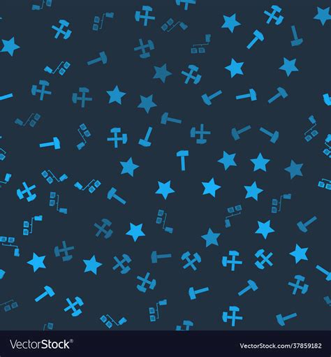 Set Two Crossed Hammers Star Hammer And Folder Vector Image