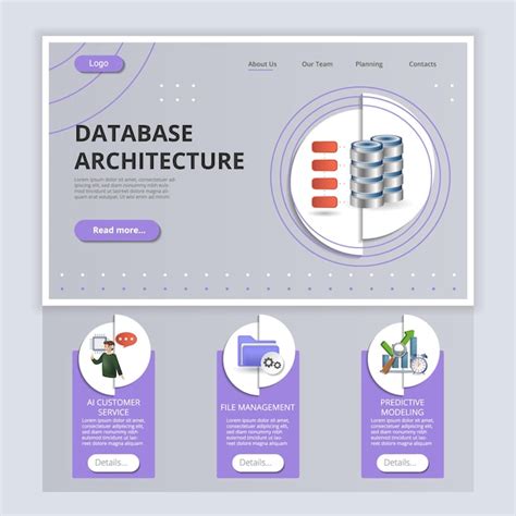 Premium Vector Database Architecture Flat Landing Page Website Template Ai Customer Service
