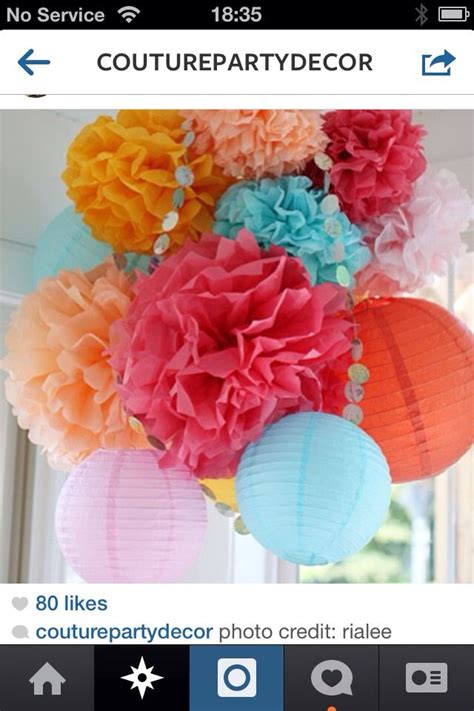 Poms And Lantern Clusters Wedding Day Wedding Graduation Party