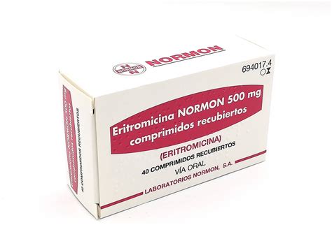 Eritromicina Normon 500 Mg Comprimidos Recubiertos 500 Comprimidos