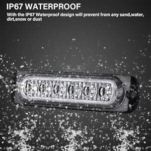 Willpower 2pcs 4 3 Inch Led Strobe Warning Lights Red 6 Led Safety
