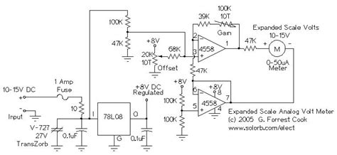 Expanded Scale Battery Volt Meter · Circuitsarchive