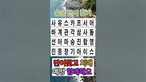 어려움편 숨은단어 단어찾고 치매예방 함께해요 치매예방치매예방퀴즈두뇌퀴즈치매테스트숨은단어찾기 Youtube