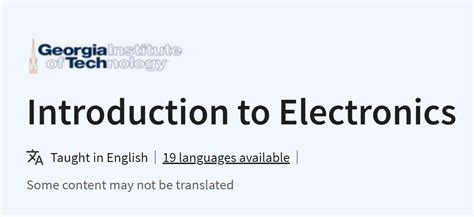 Introduction To Electronics Electronics Electrical EE EC EX