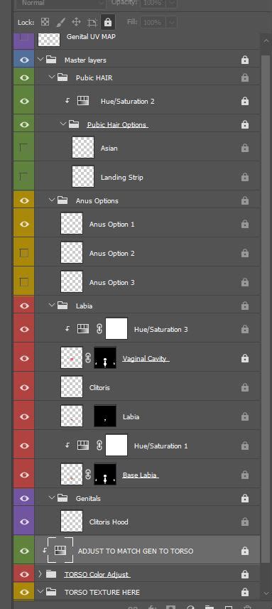 Photoshop File To Create Genital Textures Toolkits Templates