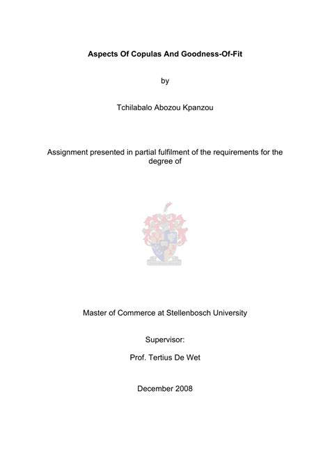 Pdf Aspects Of Copulas And Goodness Of Fit