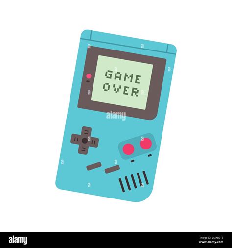 portable retro game console 90s handheld video game console vector