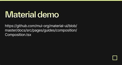 Material Demo Codesandbox