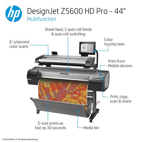 Hp Designjet Z5600 Hd Pro Large Format Multifunction Graphics Printer 44 With 42 Hd Scanner