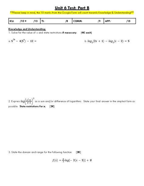 Unit 6 Test Part B Unit 6 Part B Unit 6 Test Part B Please Keep In