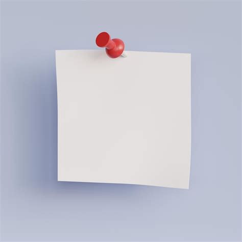 Premium Photo White Postit Note With Thumbtack Blank Sheet Attached