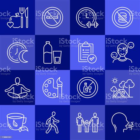 건강한 라이프 스타일 관련 벡터 라인 아이콘의 간단한 세트입니다 윤곽선 기호 컬렉션 상징에 대한 스톡 벡터 아트 및 기타 이미지 상징 표지판 건강한 생활방식 Istock