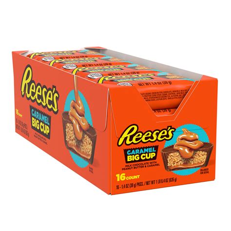 Reeses Big Cup Caramel Milk Chocolate Peanut Butter Standard Size 14oz