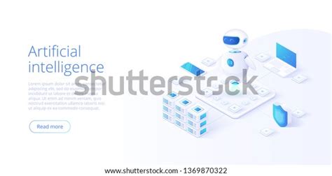 Artificial Intelligence Neural Network Concept Isometric Stock Vector Royalty Free 1369870322