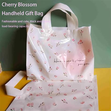 Temu｜31pcs 체리 블로썸 핸드헬드 기프트 백 세트 웨딩 생일 파티를 위한 내구성 있는 플라스틱 쇼핑 토트 프린세스 테마 디자인 크리스마스 할로윈